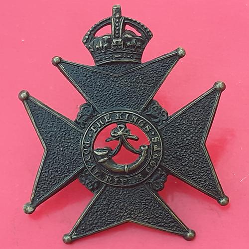 The King’s Royal Rifle Corps Militia – King’s Crown Blackened Cap Badge ...