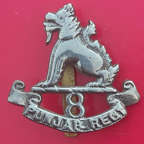 (India) The 8th Punjab Regiment – White Metal Cap Badge – Steady The ...