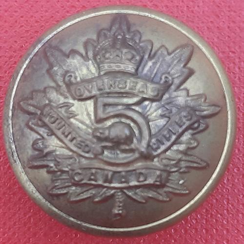 (Canada) The 5th Mounted Rifles – 25mm King’s Crown Gilding Metal ...