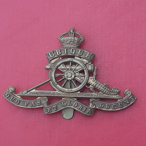 The Royal Artillery – King’s Crown Gilding Metal Cap Badge. – Steady ...